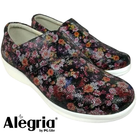 Alegria | Shoes | Alegria By Traq Qin Garland Metallic Floral Slip ...